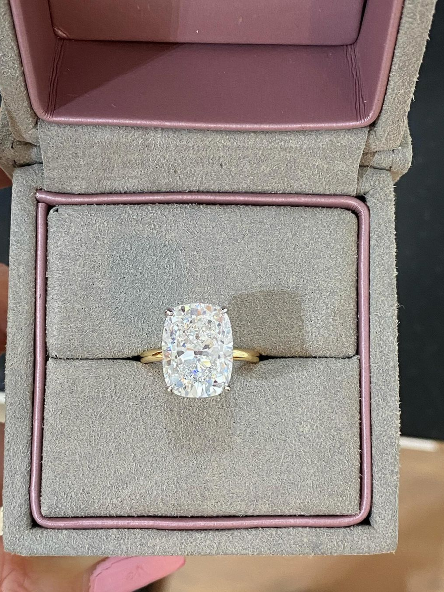 Home 7 Carat Elongated Cushion Cut Diamond Engagement Ring